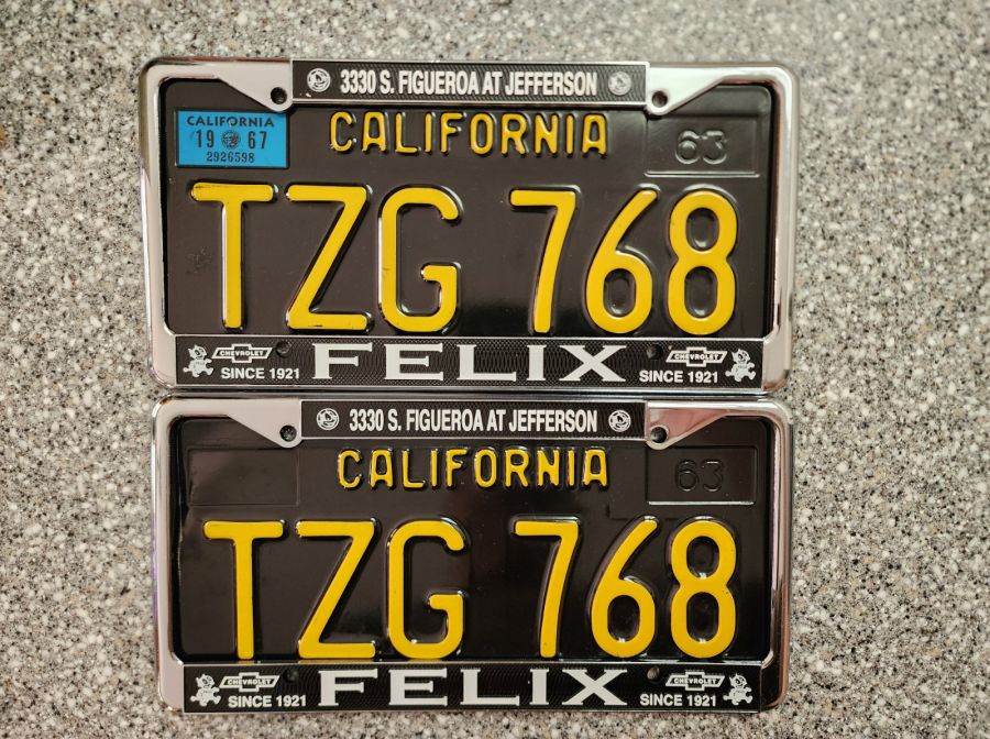 1967 California License Plates, DMV Clear