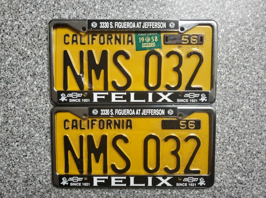 1958 California License Plates, DMV Clear