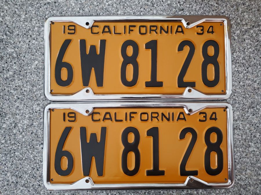 1934 California License Plates, DMV Clear