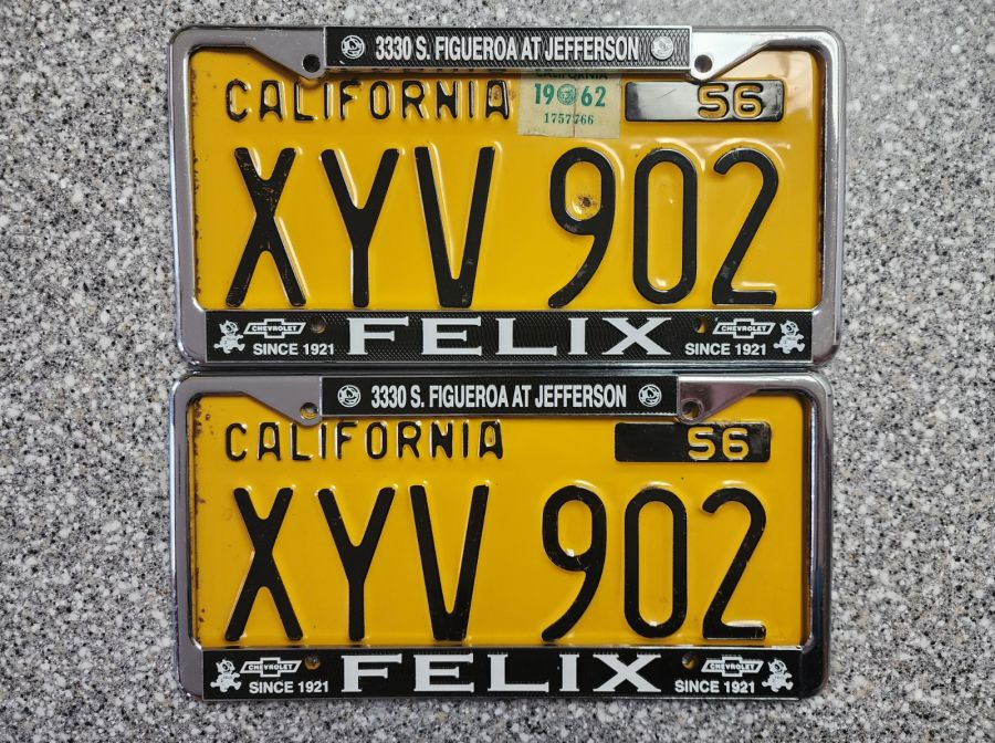 1962 California License Plates, DMV Clear