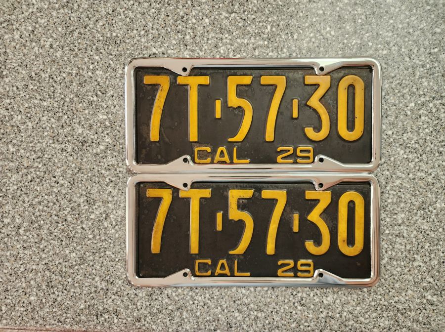 1929 California License Plates, DMV Clear