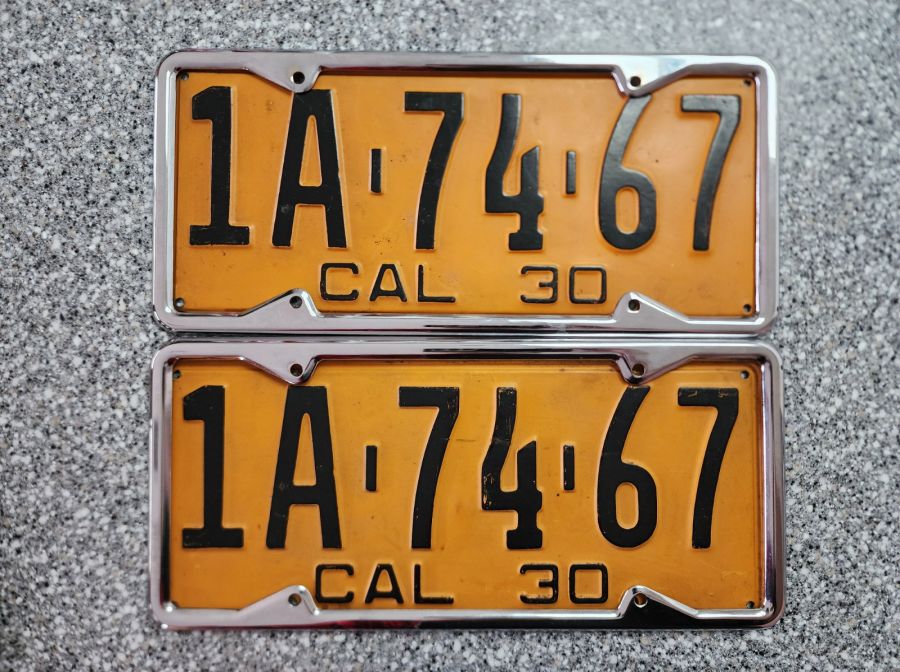1930 California License Plates, DMV Clr
