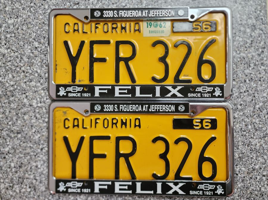 1962 California License Plates, DMV Clr