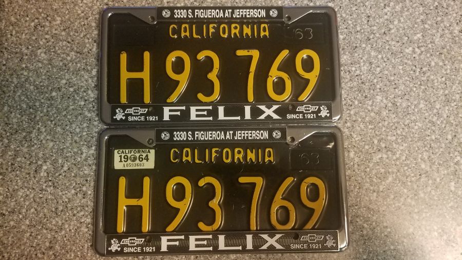 1964 California Commercial License Plates, DMV Clr