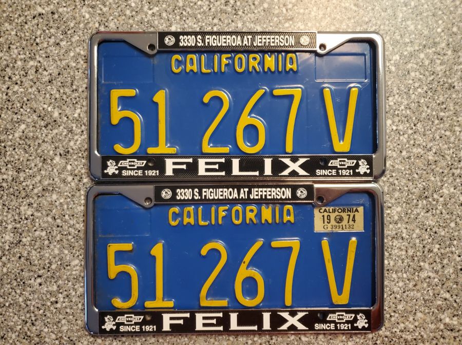 1974 California Commercial License Plates, DMV Clr